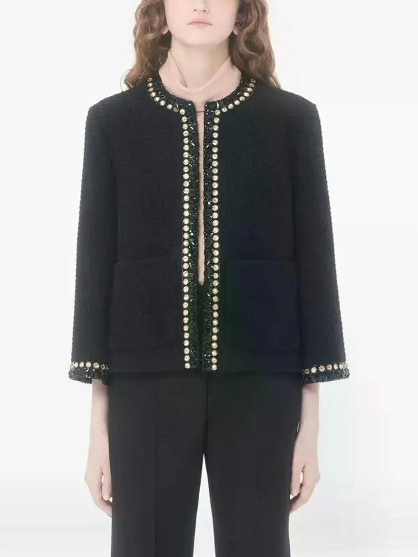 Valentino Garavani Canestrello Tweed Embroidered Jacket