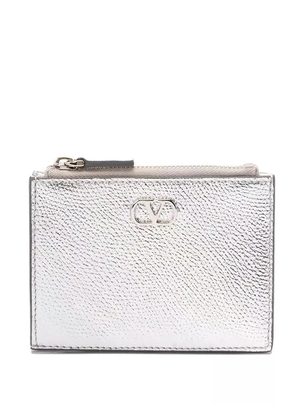 Valentino Garavani Zip Leather Wallet - Silver