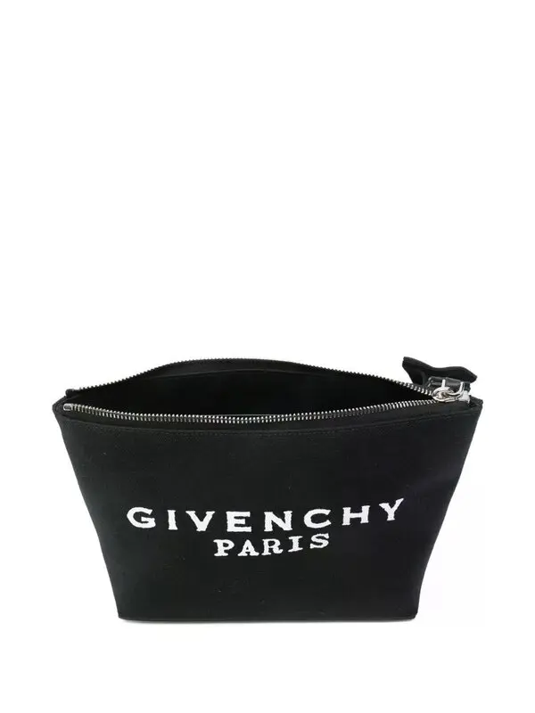 Givenchy Logo Clutch With Bow Detail - Black