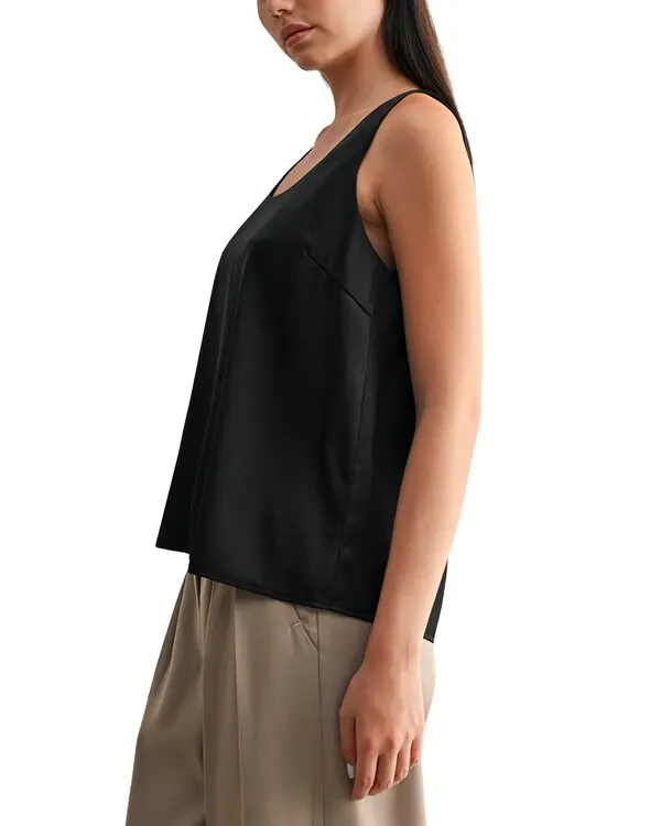 LUVEE Mable Satin Tank Top - Black