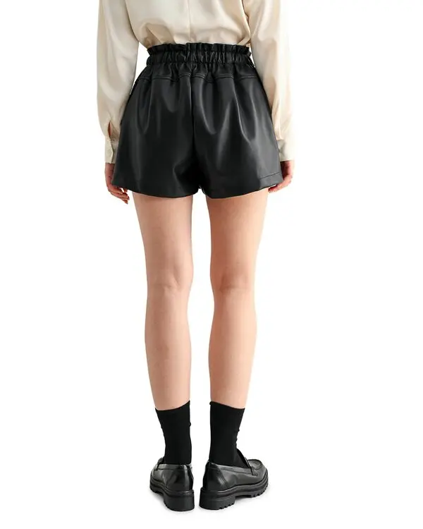 LUVEE Mable High Waist Faux Leather Shorts