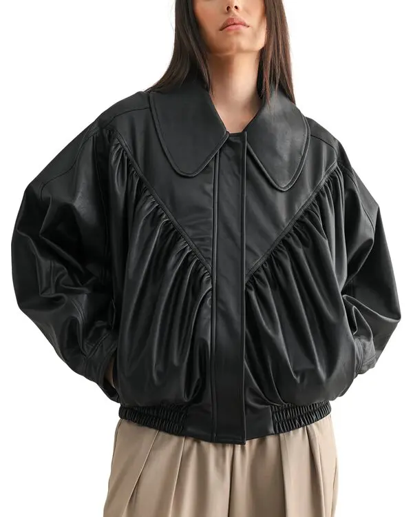 LUVEE Mable Oversized Retro Bomber Jacket