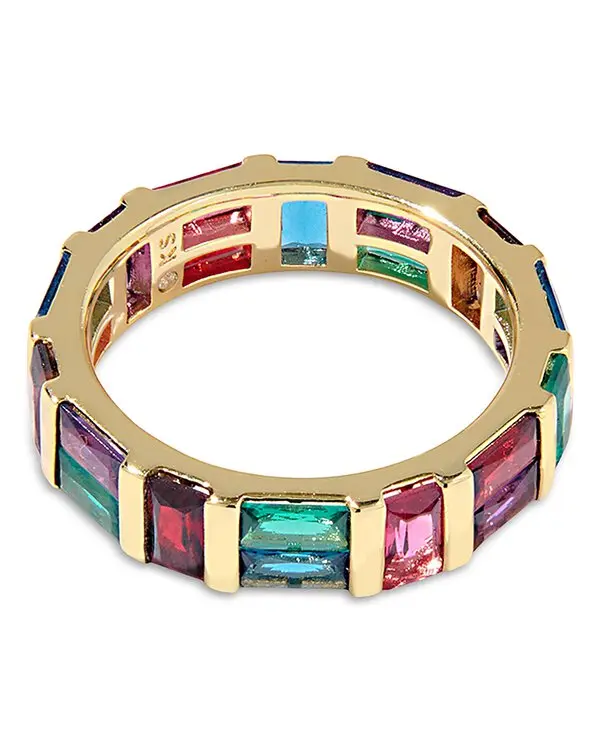 Kendra Scott Jamie Baguette Crystal Eternity Band Ring - Gold Multi