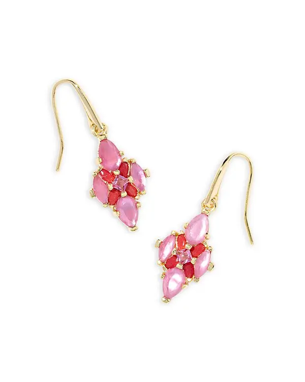 Kendra Scott Abbie Stone Cluster Earrings - Pink/gold
