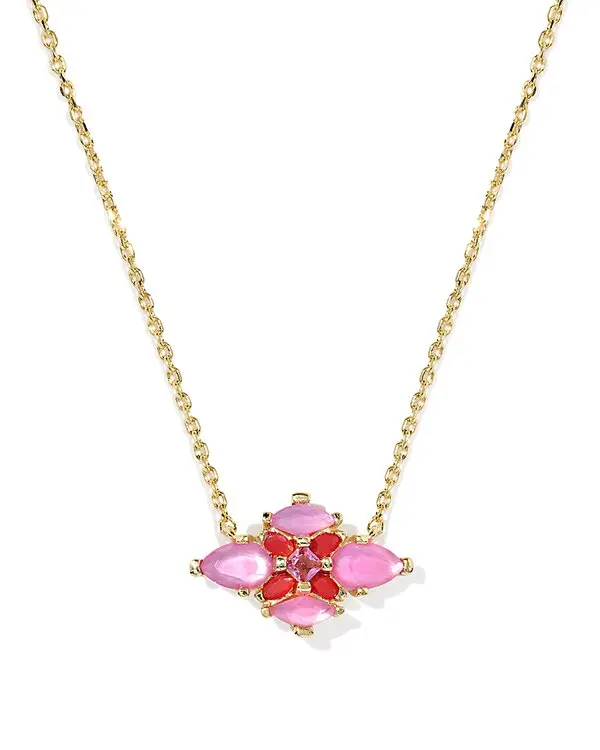 Kendra Scott Stone Cluster Pendant Necklace - Pink/gold