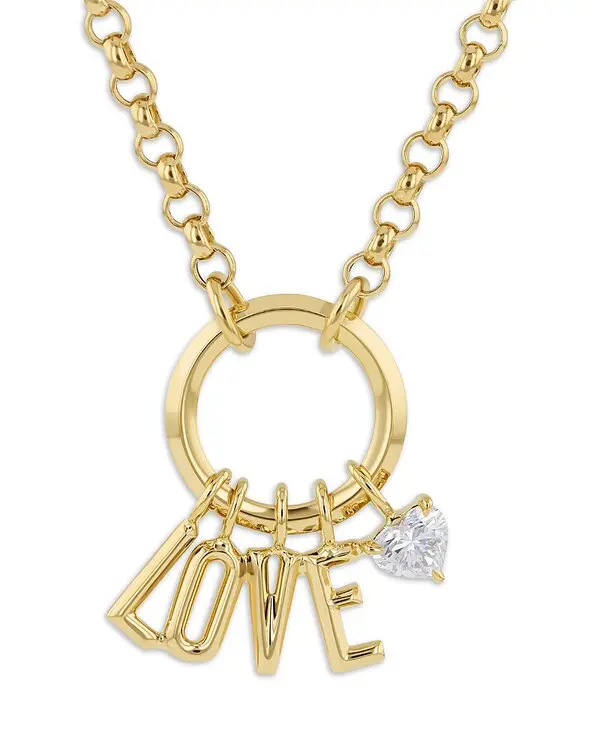 Phillips House 18k Yellow Initial Diamond Love Charm Pendant Necklace - Gold