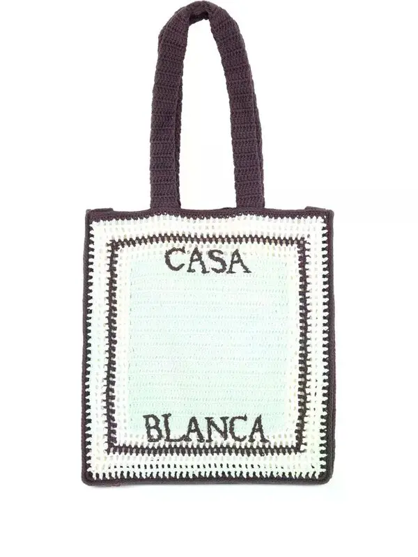 Casablanca Crochet-motif Tote Bag - Blue