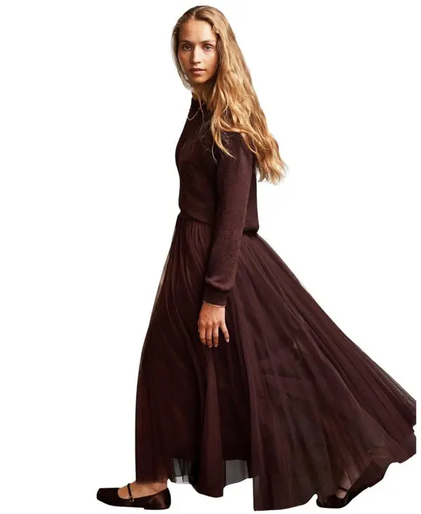 RO&ZO Tulle Godet Maxi Skirt