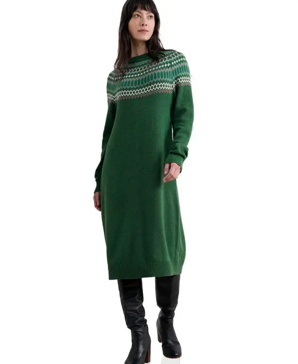 SEASALT CORNWALL Bird Ring Long Sleeve Dress - Modernist Dark Forage