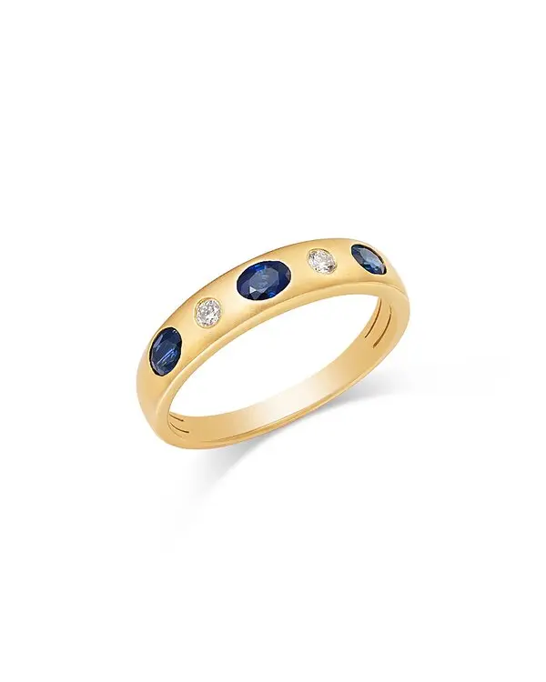 Bloomingdale'S Sapphire And Diamond Band In 14k Yellow Gold - Blue/gold