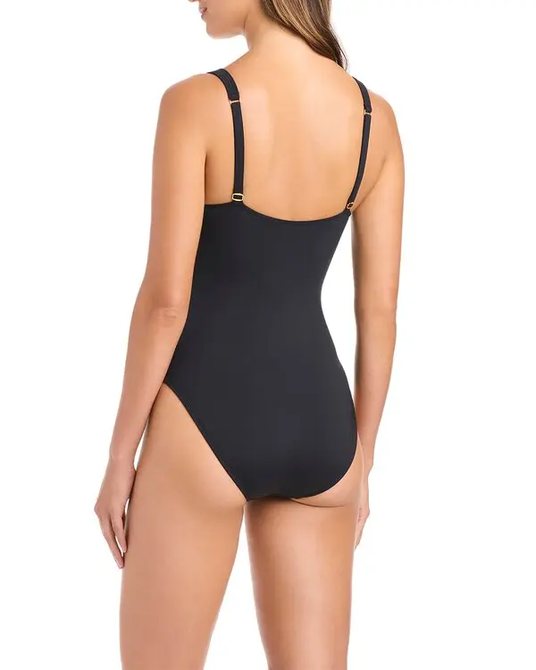 Bleu Rod Beattie Ruffled Snap Down One Piece Swimsuit