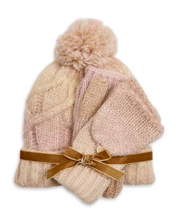 Free People Hat And Gloves Set - Ivory