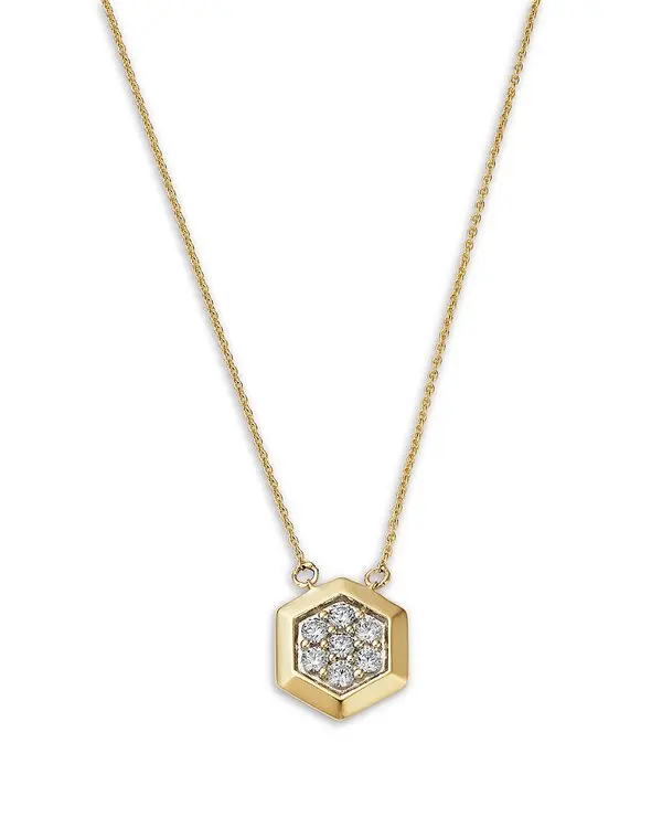 Bloomingdale'S Diamond Hexagon Pendant Necklace - Gold