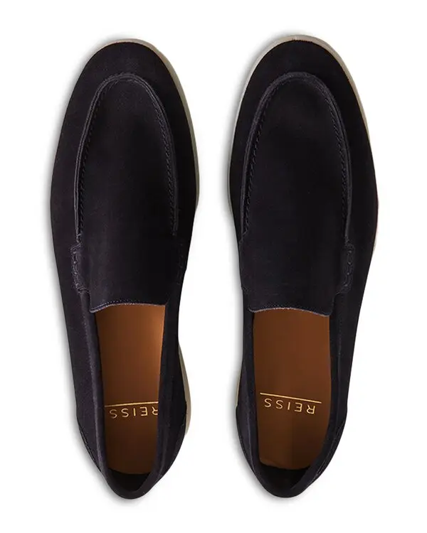 REISS Kason Slip On Loafers - Navy