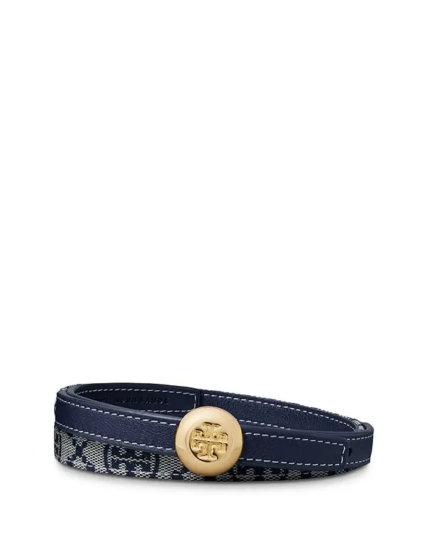 Tory Burch Romy Reversible Leather Belt - Tory Navy