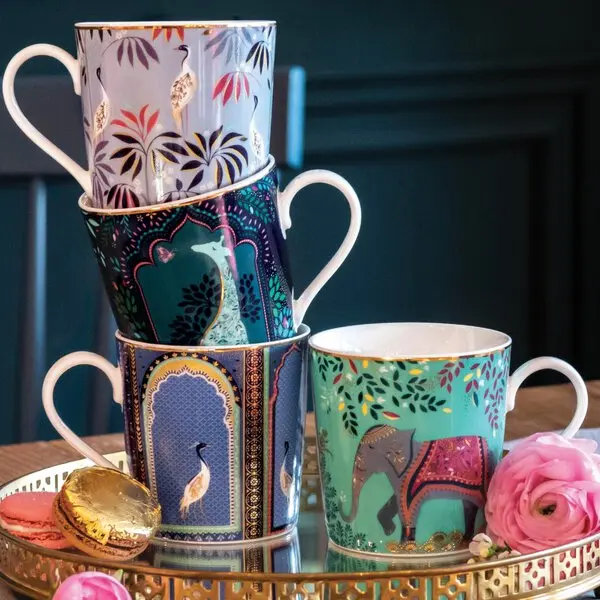 PORTMEIRION Sara Miller India Assorted Mugs, Set Of 4