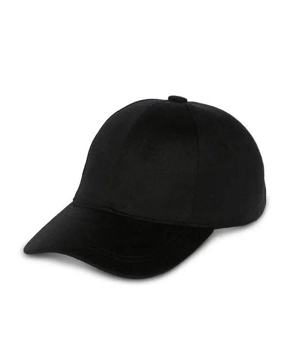 Vince Cashmere Baseball Cap With Leather Strap - Black