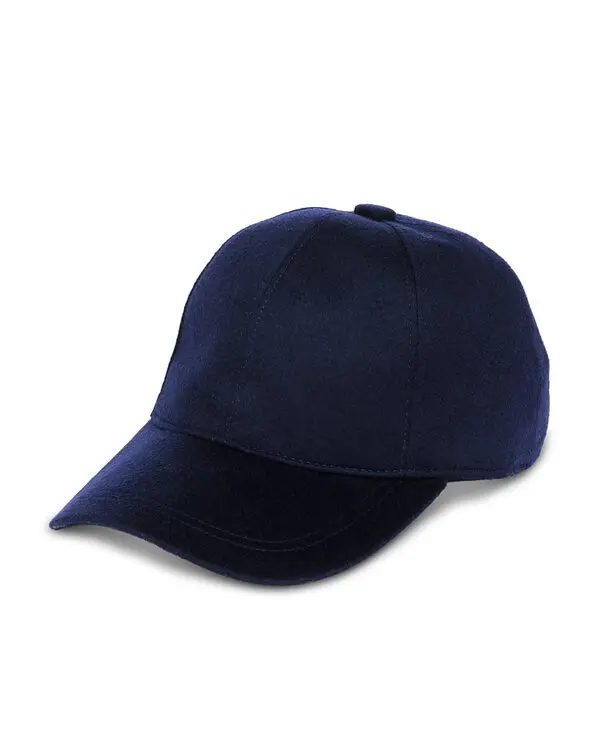 Vince Cashmere Baseball Cap With Leather Strap - Coastal Blue