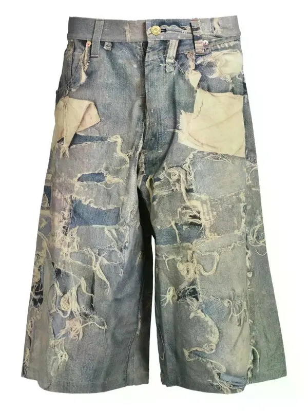 KAMIYA Trompe-l'oeil Print Shorts