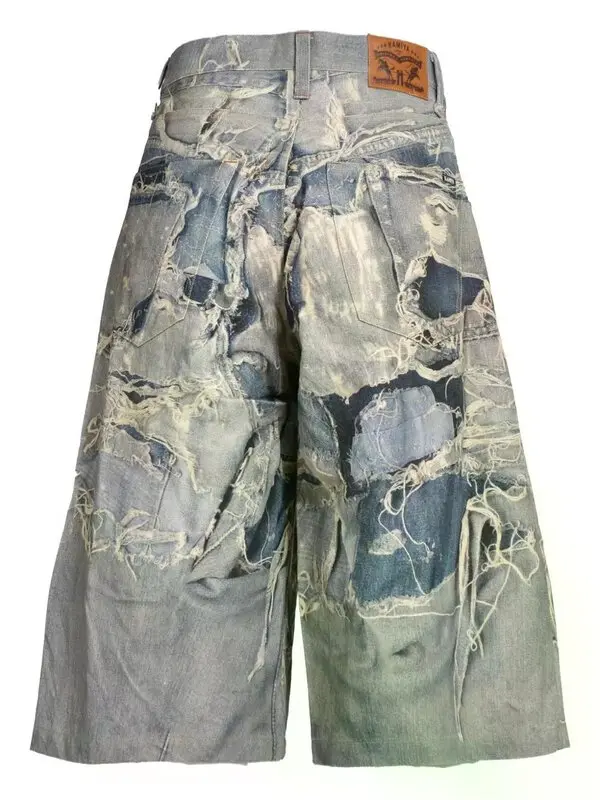 KAMIYA Trompe-l'oeil Print Shorts