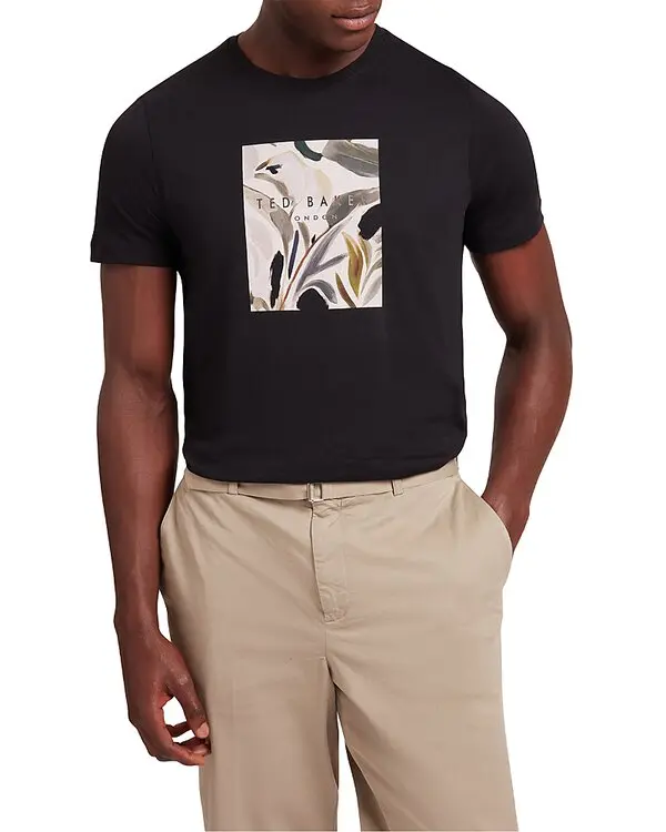 Ted Baker London Justino Cotton Graphic Tee - Black