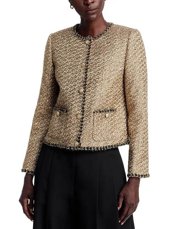 Elie Tahari Ramy Sequined Tweed Jacket