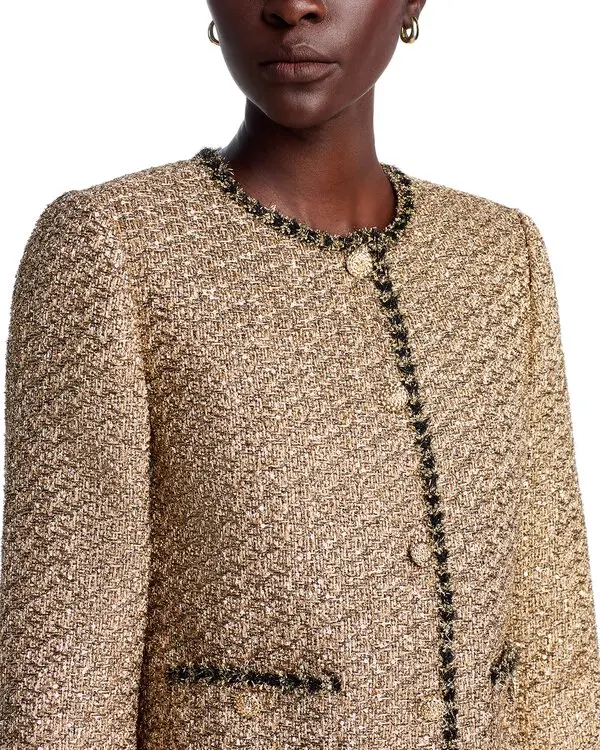 Elie Tahari Ramy Sequined Tweed Jacket