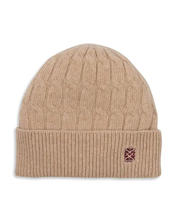 Sandro Wool & Cashmere Knit Beanie - Beige