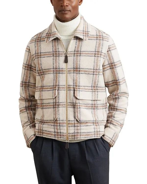 REISS Long-sleeved Check Overshirt