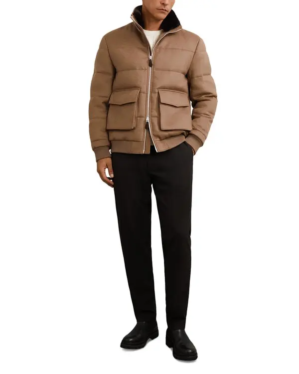 REISS Gerald Quilted Jacket - Light Brown