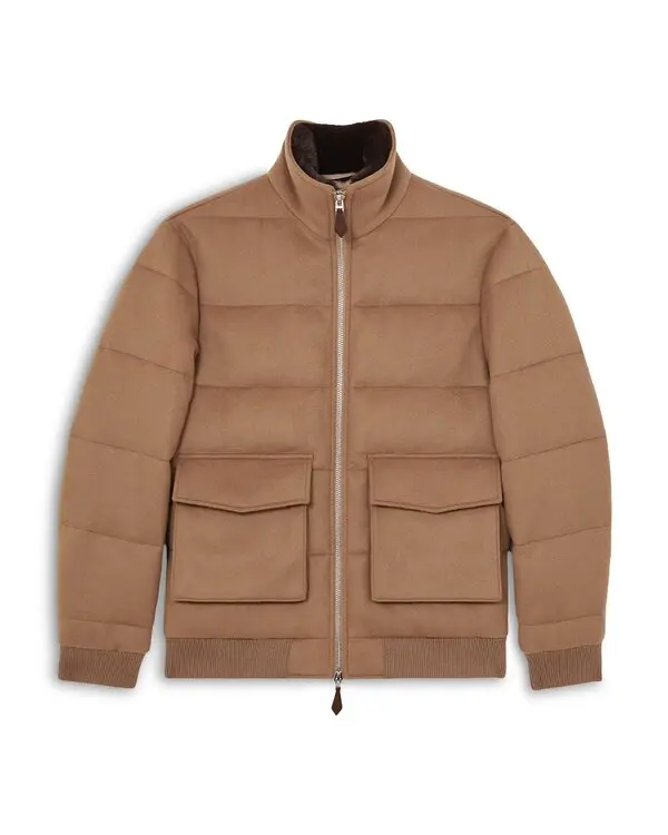 REISS Gerald Quilted Jacket - Light Brown