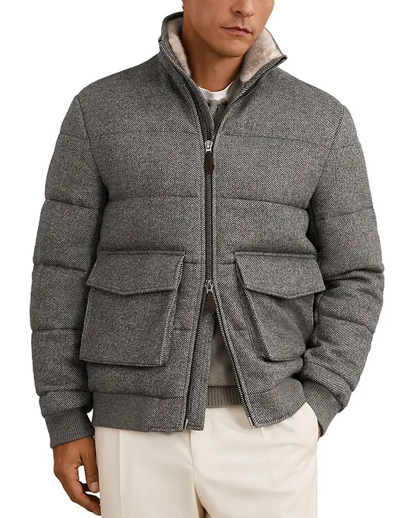 REISS Quilted Jacket - Grey