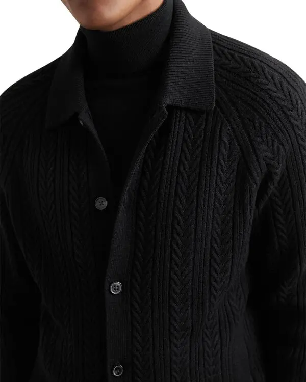 REISS Martley Cable Knit Cardigan Sweater