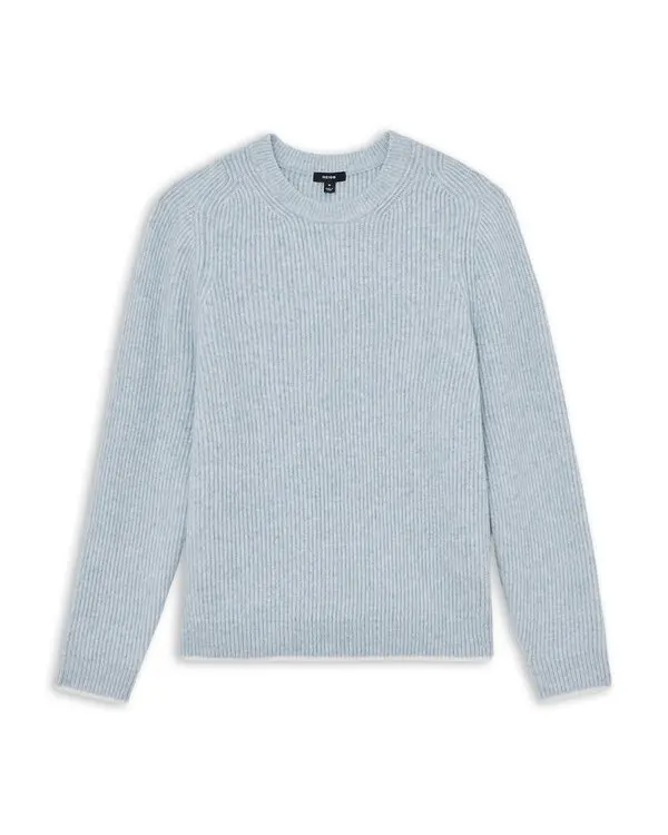 REISS Ribbed Crewneck Sweater - Soft Blue