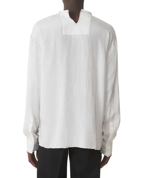 LANVIN Pleated Silk Top - Ecru