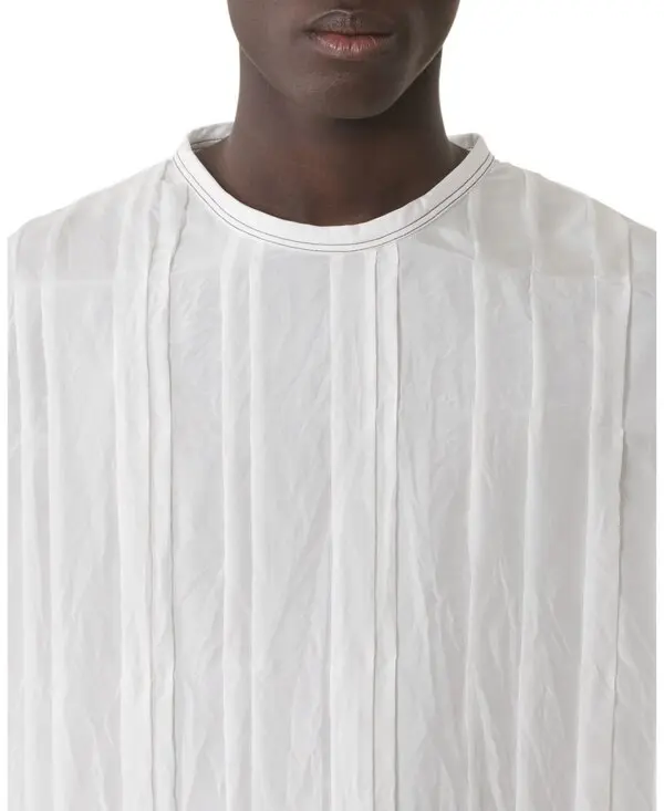 LANVIN Pleated Silk Top - Ecru