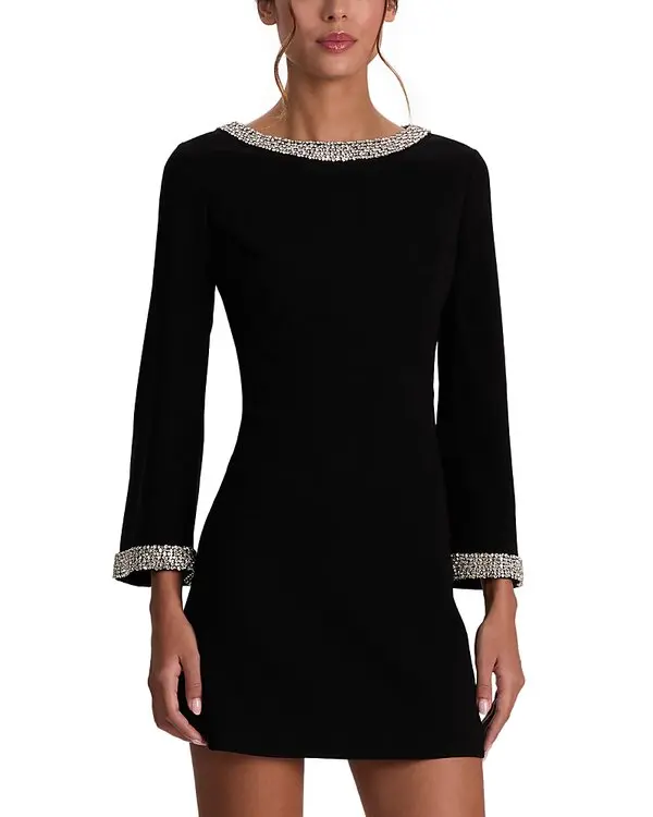 Alice + Olivia Mailynn Embellished Trim Mini Dress