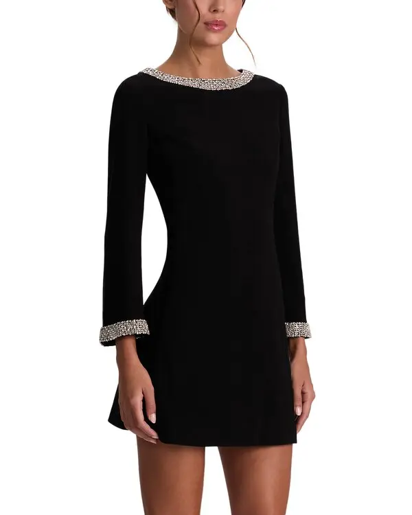 Alice + Olivia Mailynn Embellished Trim Mini Dress