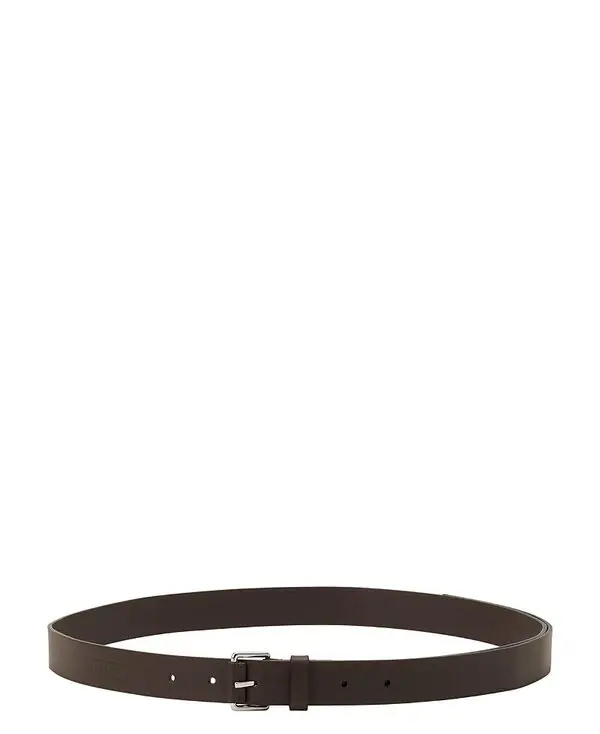 LANVIN Compagnon Leather Belt - Dark Brown