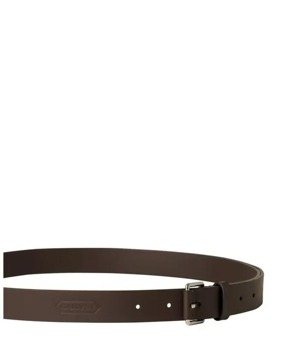 LANVIN Compagnon Leather Belt - Dark Brown