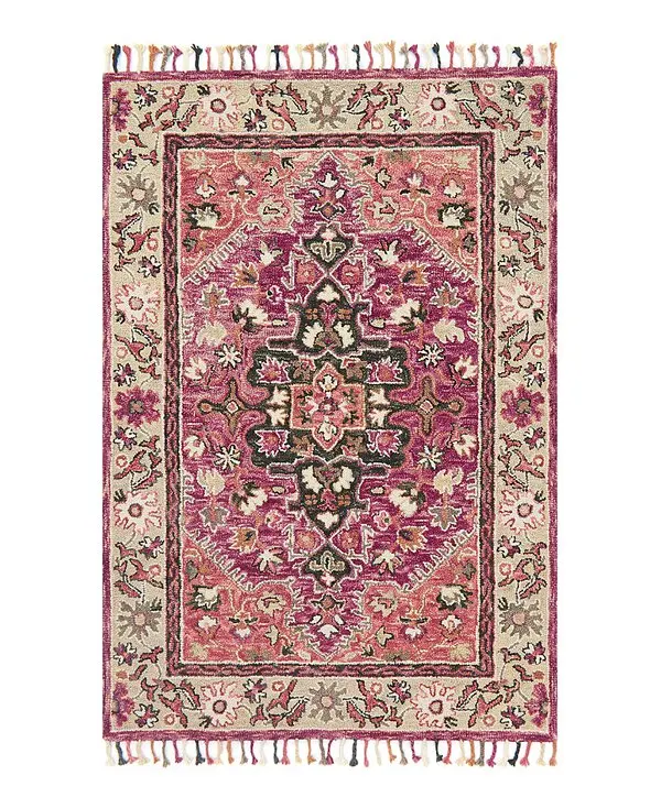 LOLOI Zharah Zr-05 Area Rug 7'9x9'9 - Raspberry/taupe