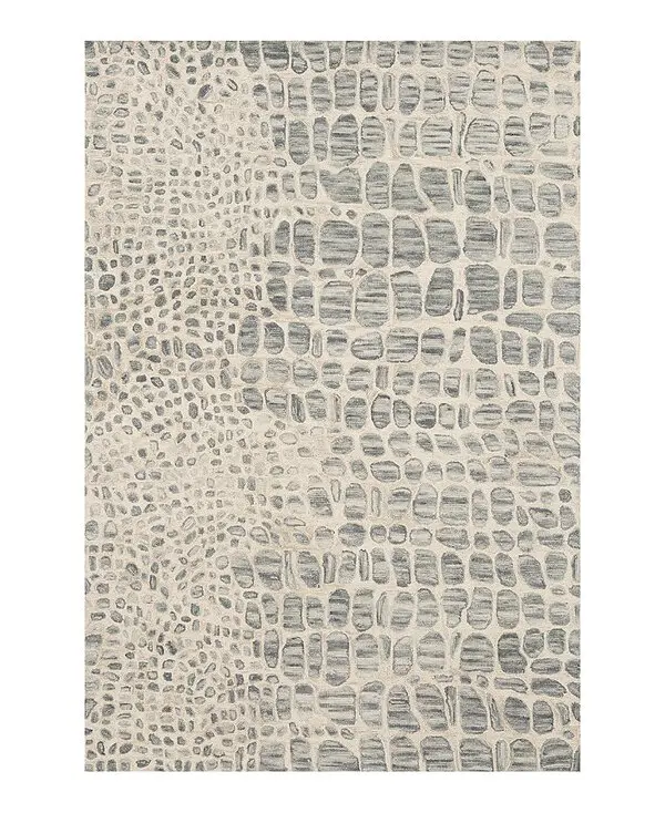 LOLOI Masai Mas-03 Area Rug 5'0x7'6 - Silver/ivory