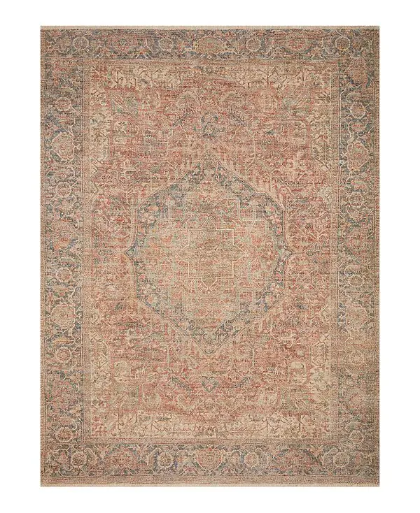 LOLOI Priya Pry-07 Area Rug 8'6x12 - Brick/navy