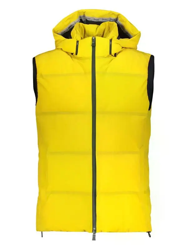Herno Hooded Down Gilet - Yellow