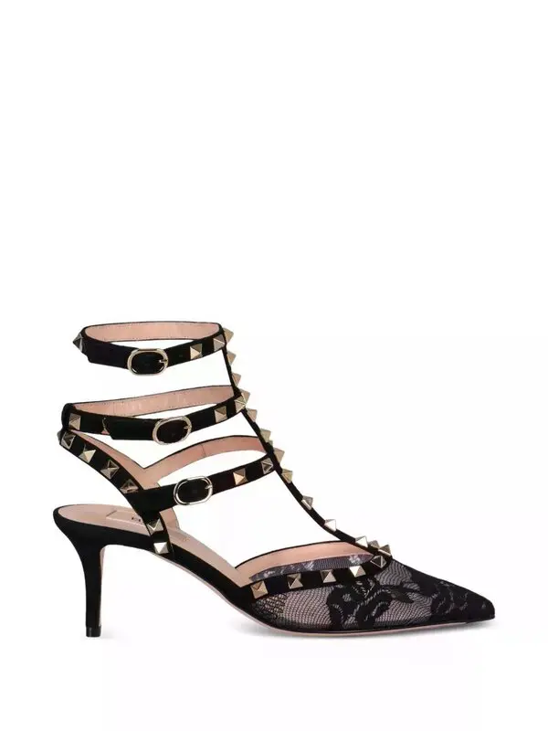 Valentino Garavani Rockstud Lace Pumps - Black
