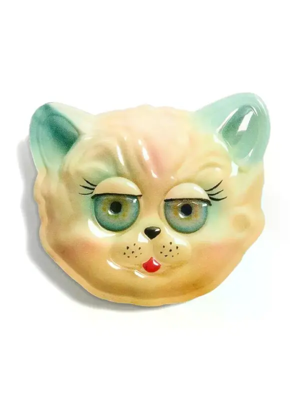 Valentino Garavani Le Chat De La Maison Plastic Brooch - Neutrals