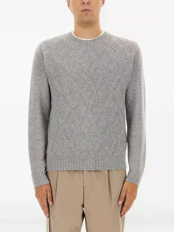 Herno Diamond-pattern Sweater - Grey