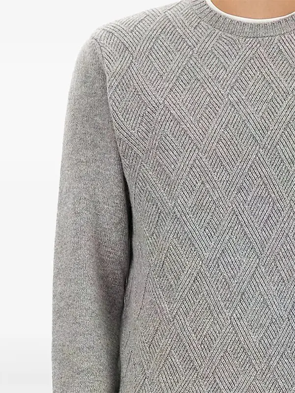 Herno Diamond-pattern Sweater - Grey