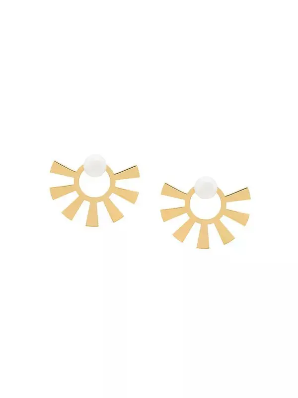 WOUTERS & HENDRIX Technofossils Pearl Earrings - Metallic