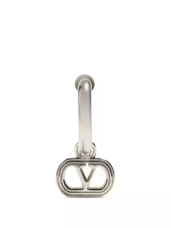Valentino Garavani Ovalette Mono Earring With Vlogo - Silver